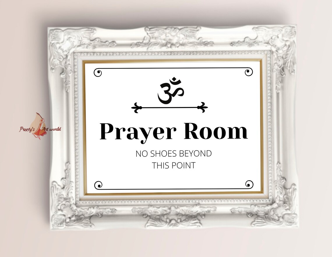 Prayer Room Sign No Shoes Beyond This Point I Hindu Prayer Religious ...