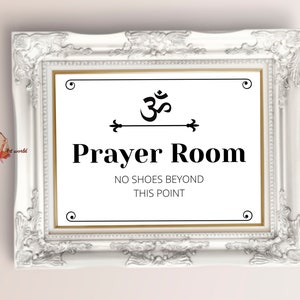 Prayer Room Sign No Shoes Beyond This Point I Hindu Prayer Religious ...