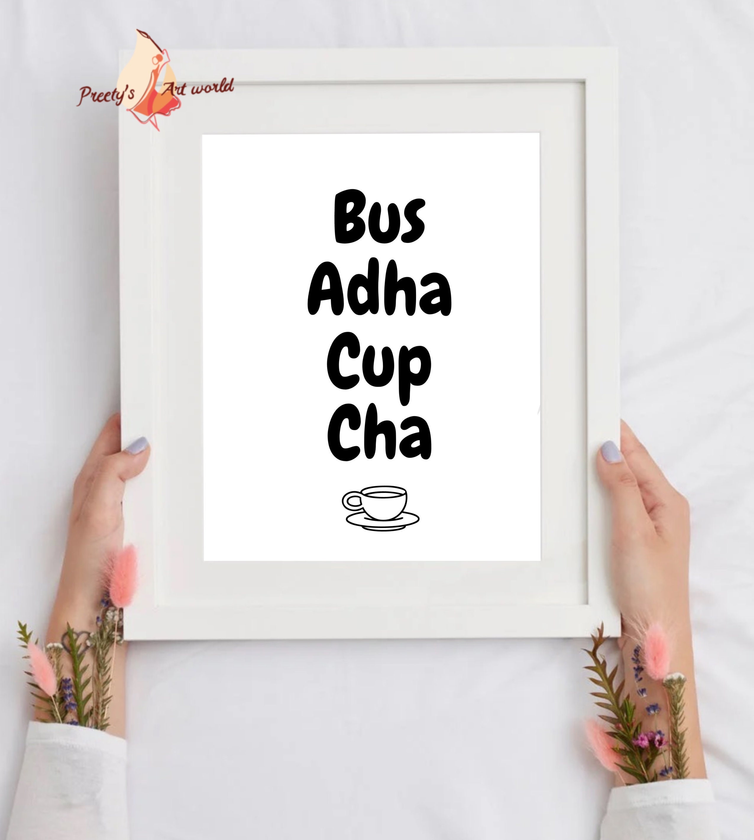 Bus Adha Cup Cha /tea Punjabi Kitchen Poster I Indian Tea Lover I ...
