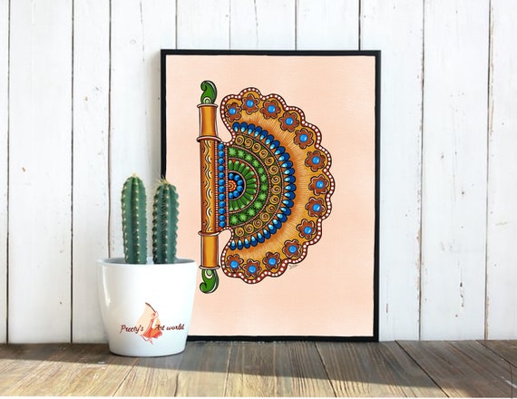 Punjabi Pakhi Hand Fan Printable Art Poster I Sikh Wall Art I | Etsy
