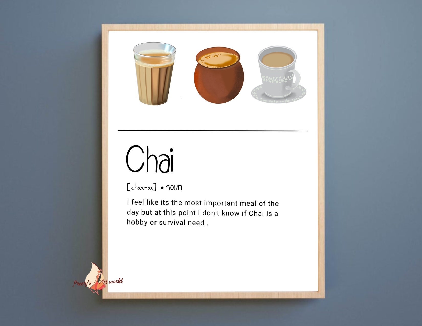 Set 3 Cups of Chai Art Print Chai Definition Chai Painting - Etsy Australia