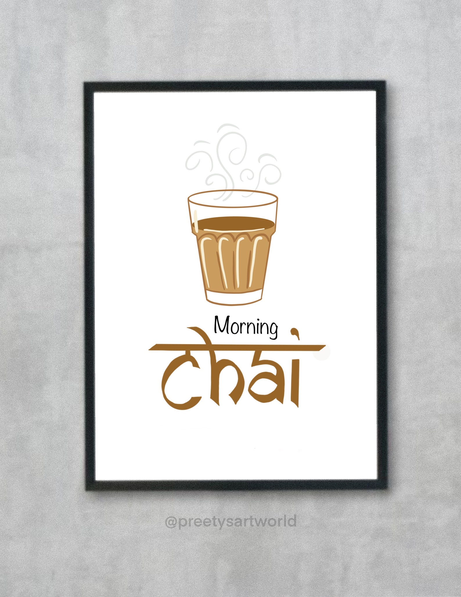 Morning Chai Indian Art Illustration Kitchen Print I Indian - Etsy