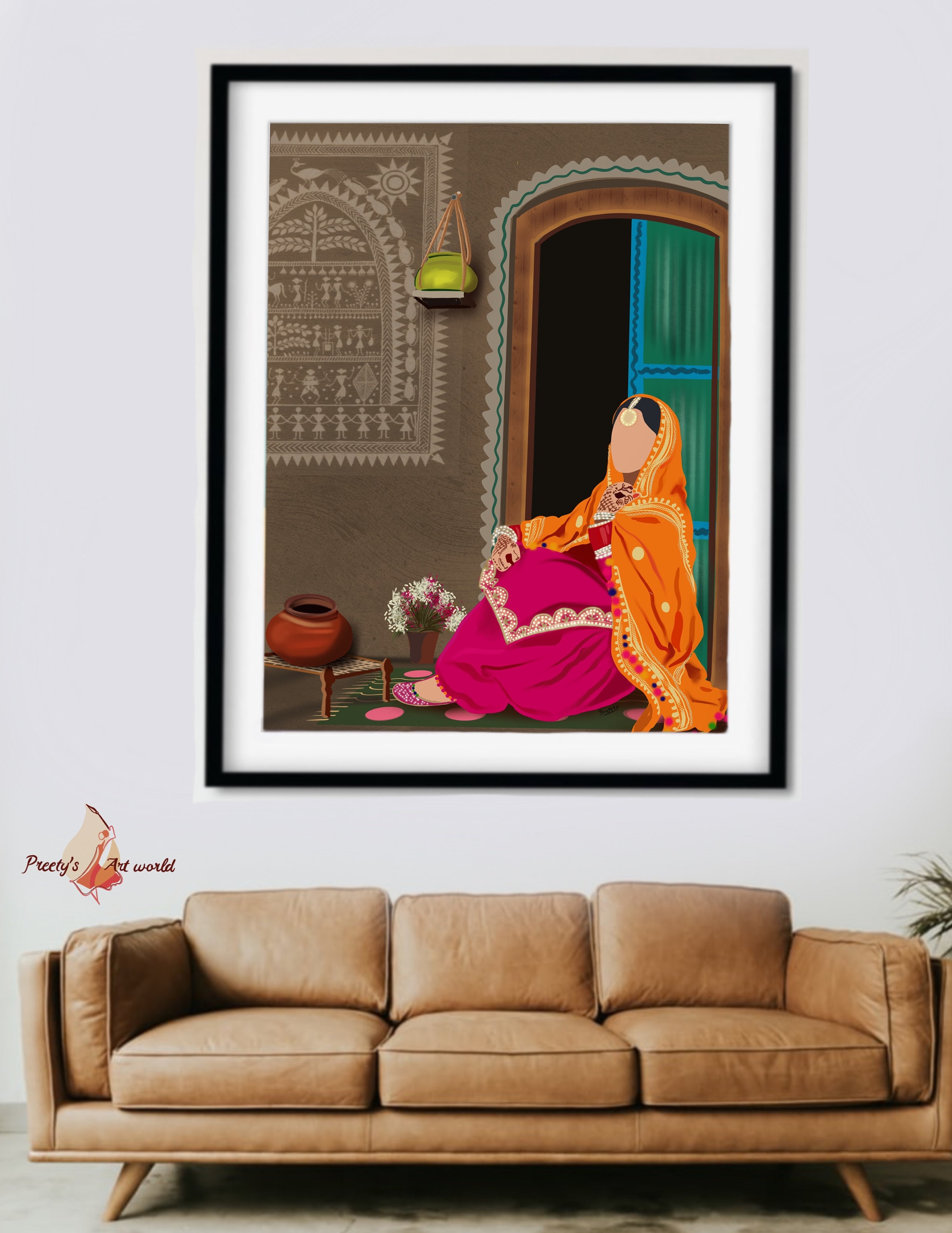 Punjabi Bride Art Print I Indian Ethnic Home Décor I Traditional Indian ...