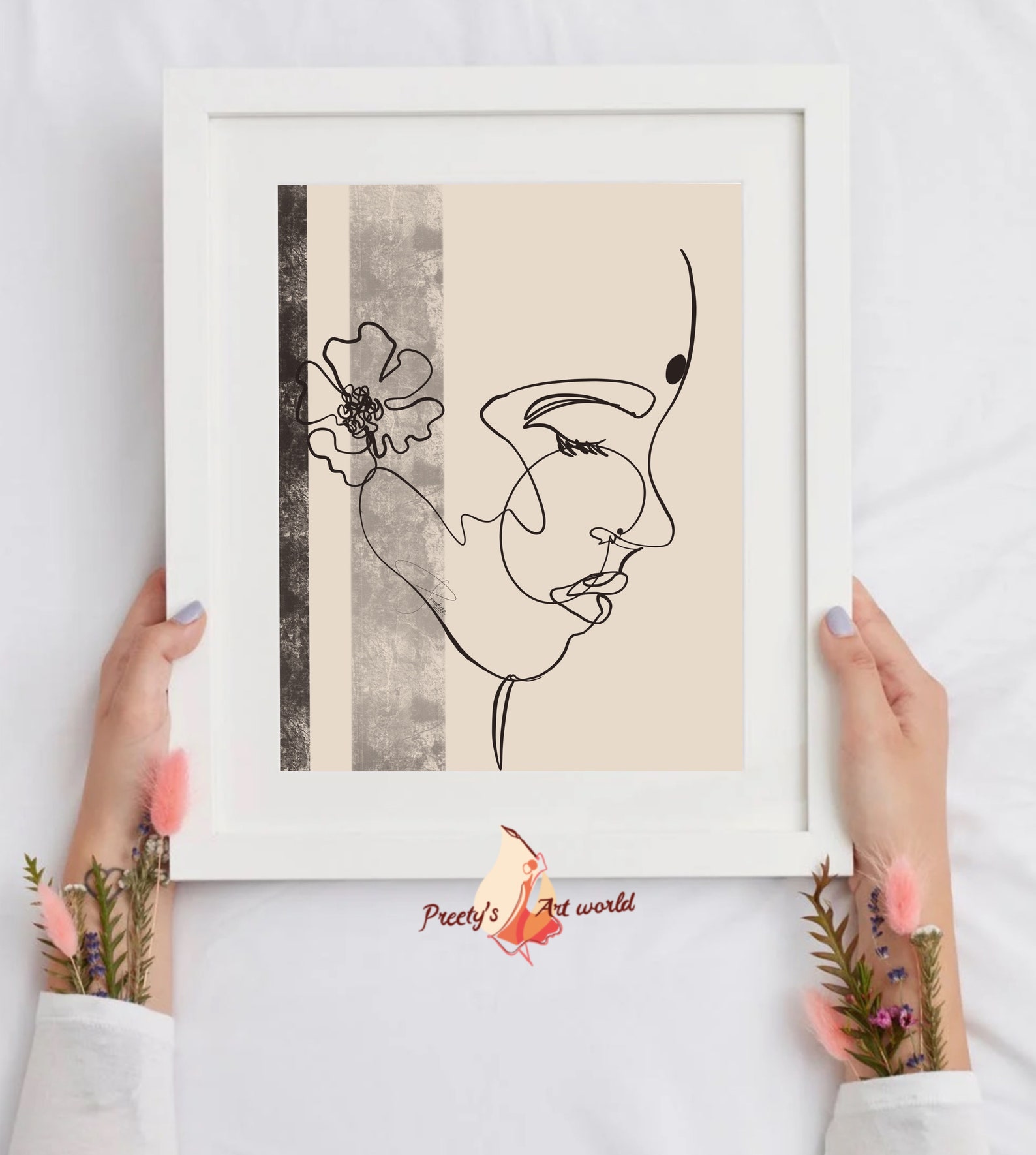 Female One-line Portrait I One Line Print I Woman Line Art I Line Wall ...