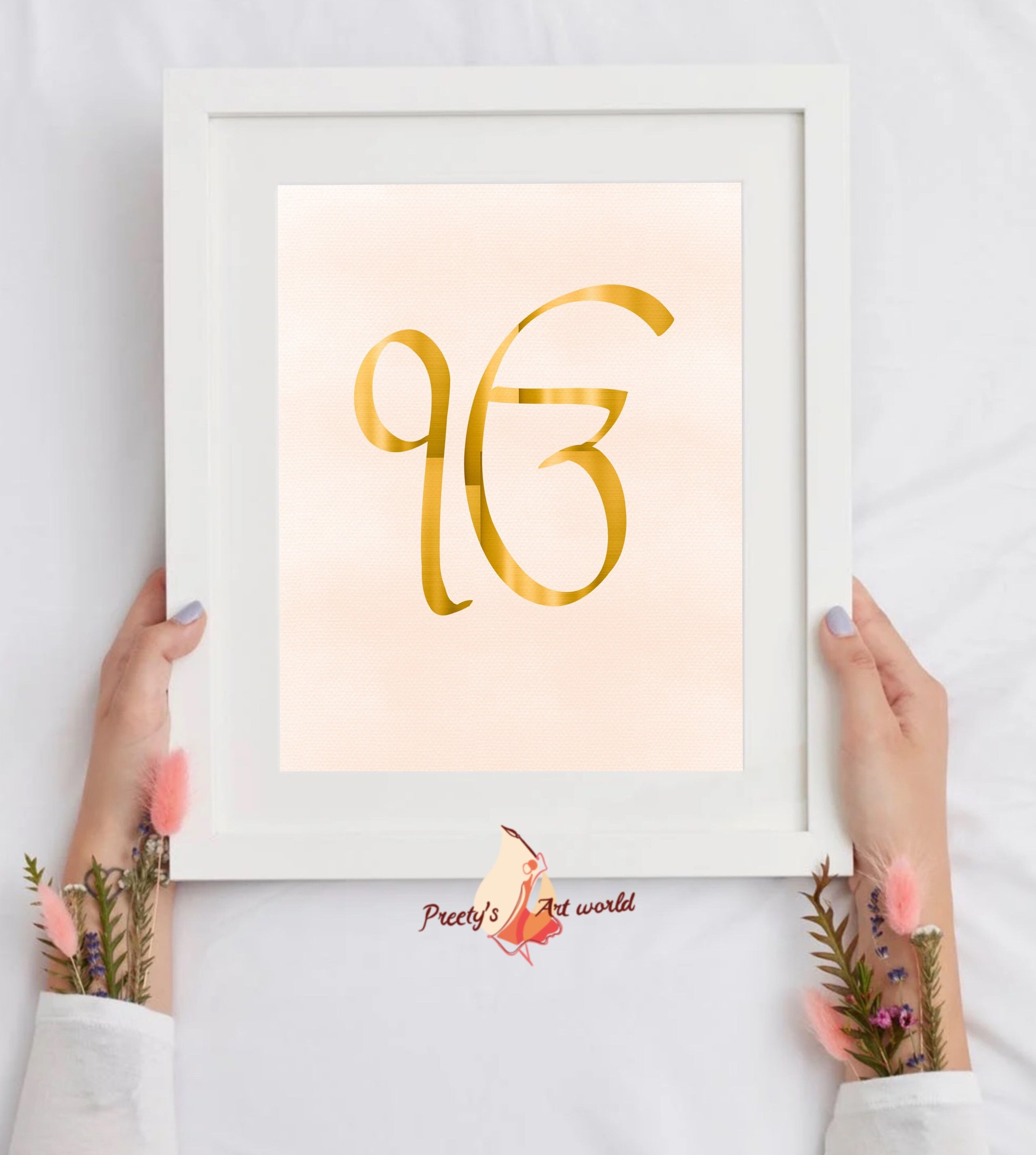 Golden Ek Onkar in Punjabi I Printable Poster I Punjabi Home Décor I ...