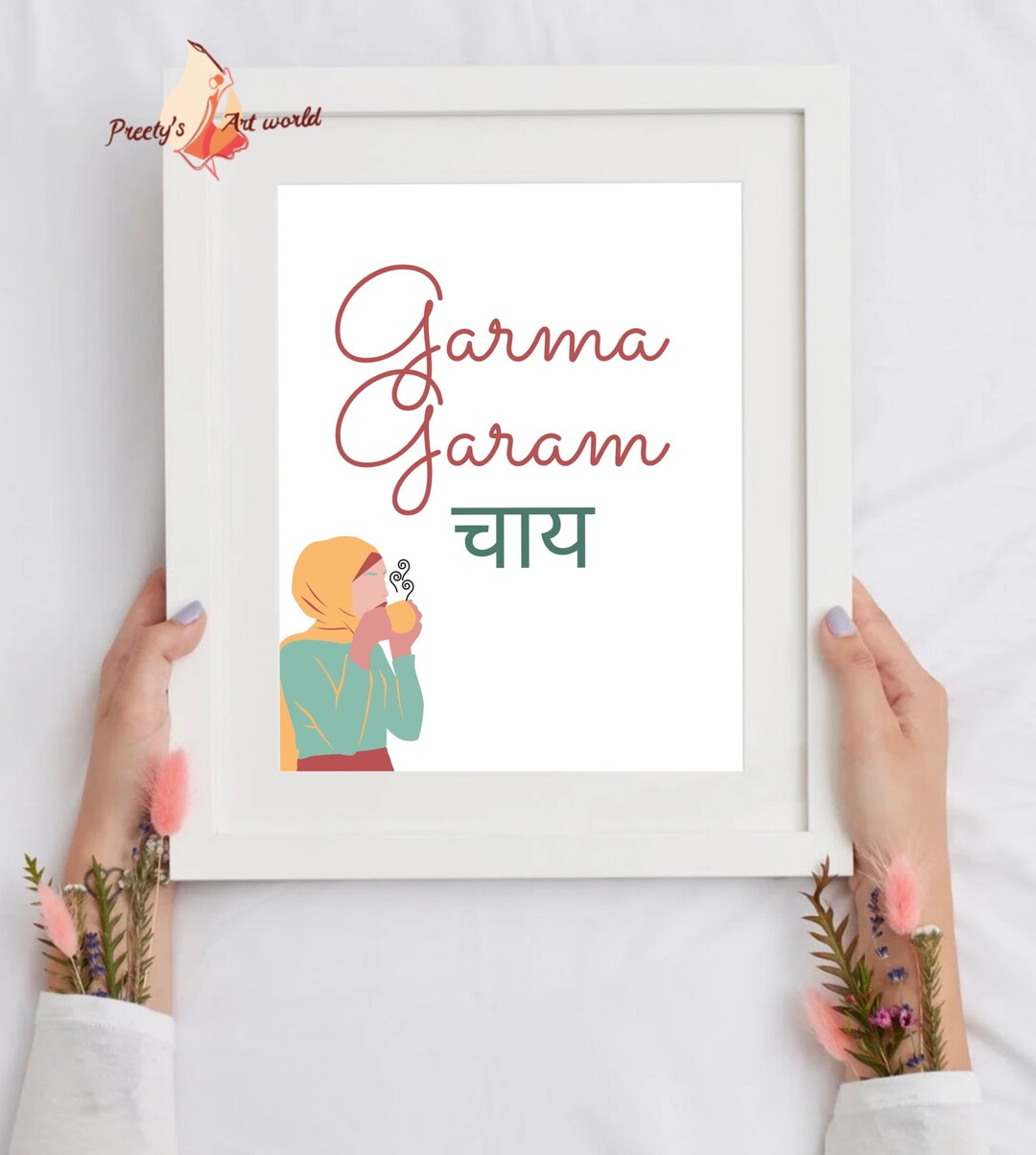 Garma Garam Chai / Hot Tea Kitchen Poster Print I Indian Tea Lover I ...