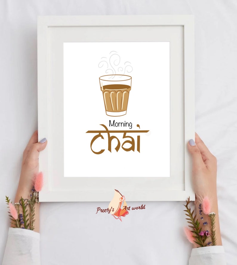 Morning Chai Indian Art Illustration Kitchen Print I Indian - Etsy