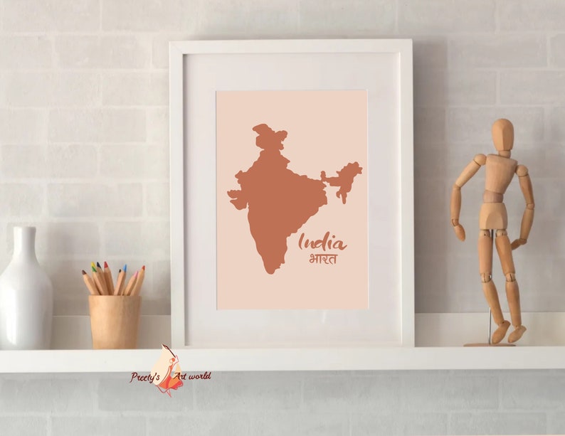 Boho India Map I Printable Boho Wall Art I Minimalist Map - Etsy