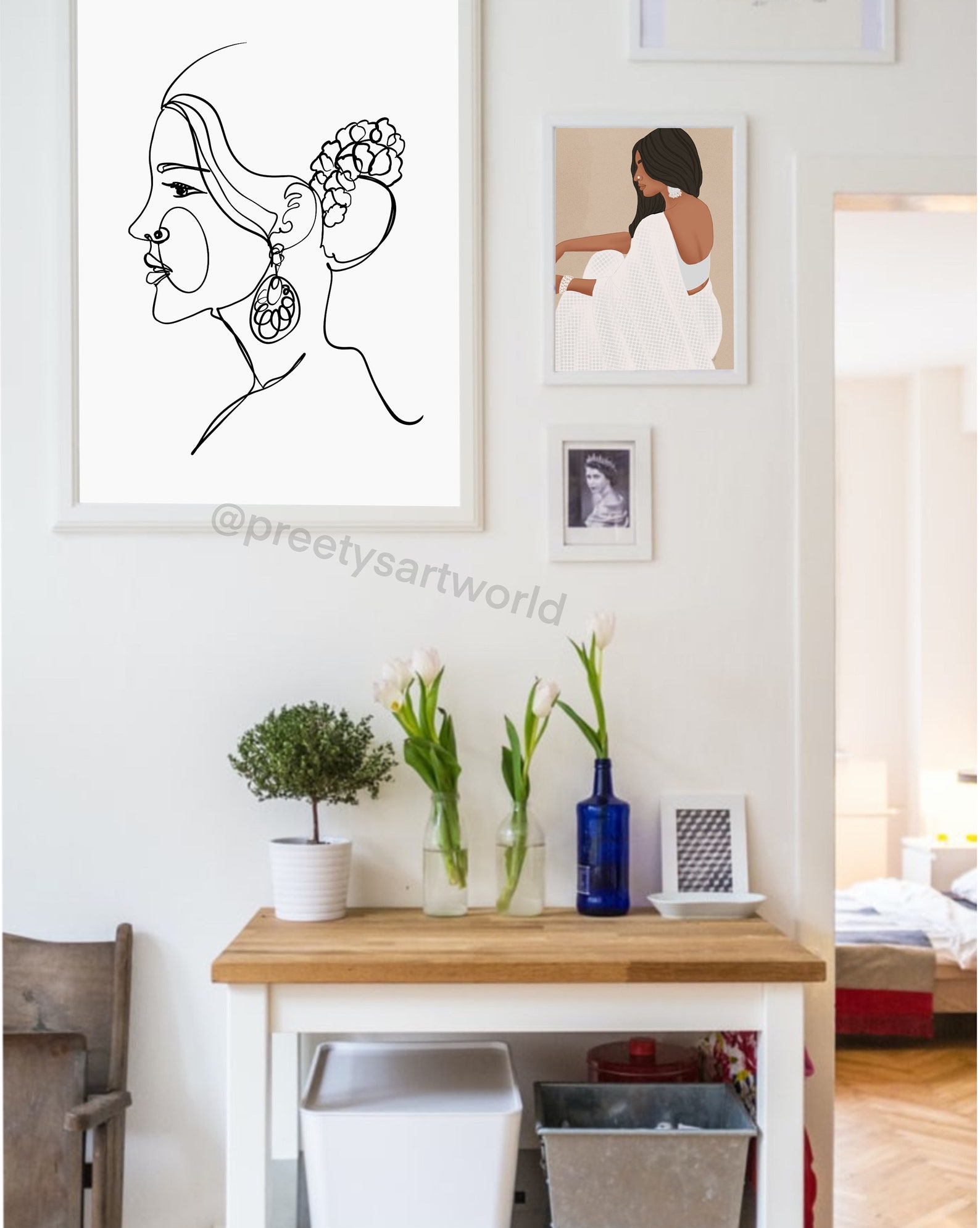 Minimalist Line Art | Woman Line Drawing | Modern Minimalist Wall Art ...