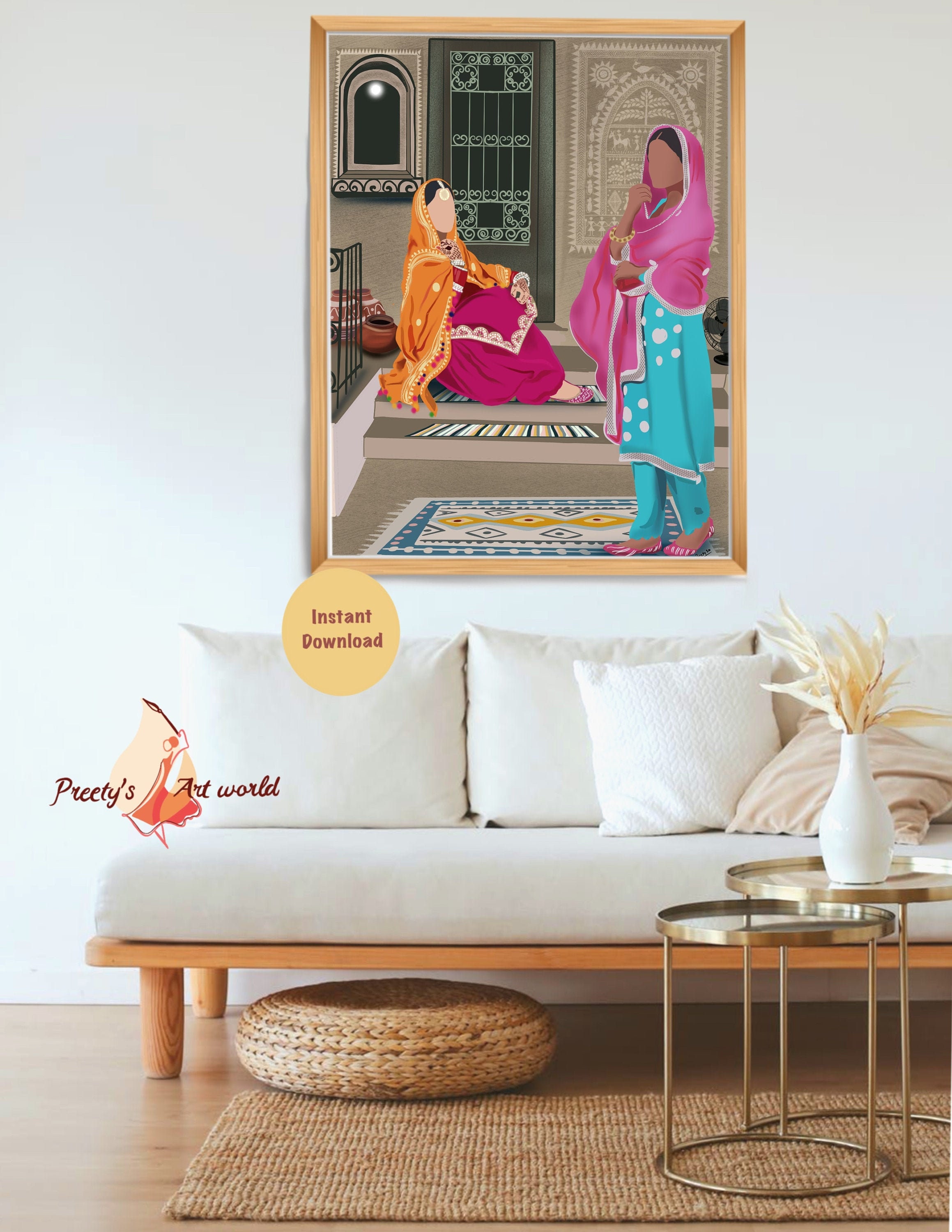 Punjabi Art Print I Indian Ethnic Home Décor I Traditional | Etsy India