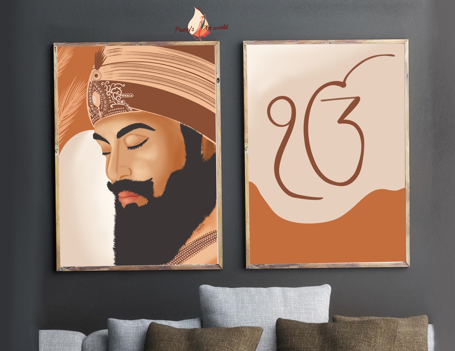 Guru Gobind Singh Ji Boho Art Minimalistic Aesthetic Sikh Home Décor I ...