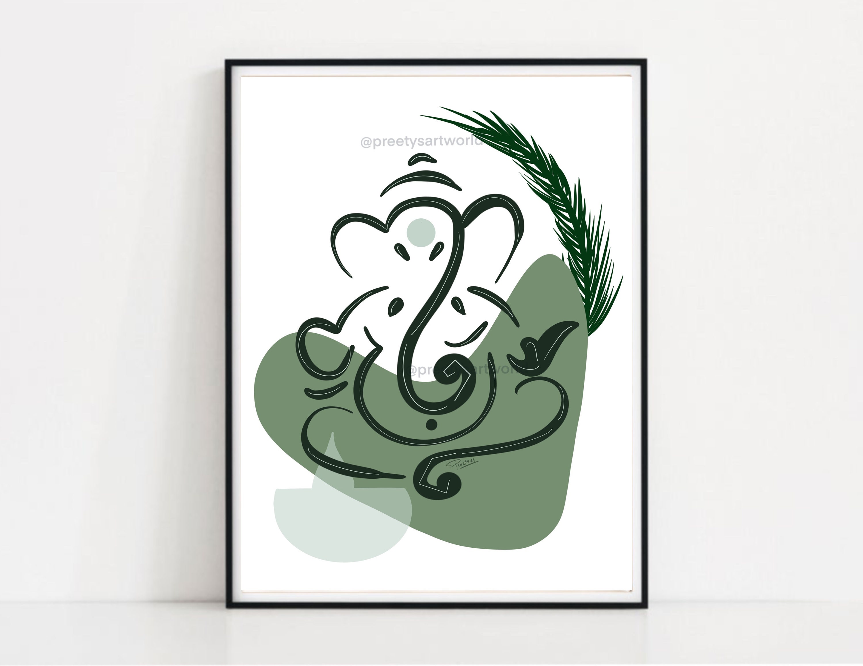 Simple Ganesha Face Drawing