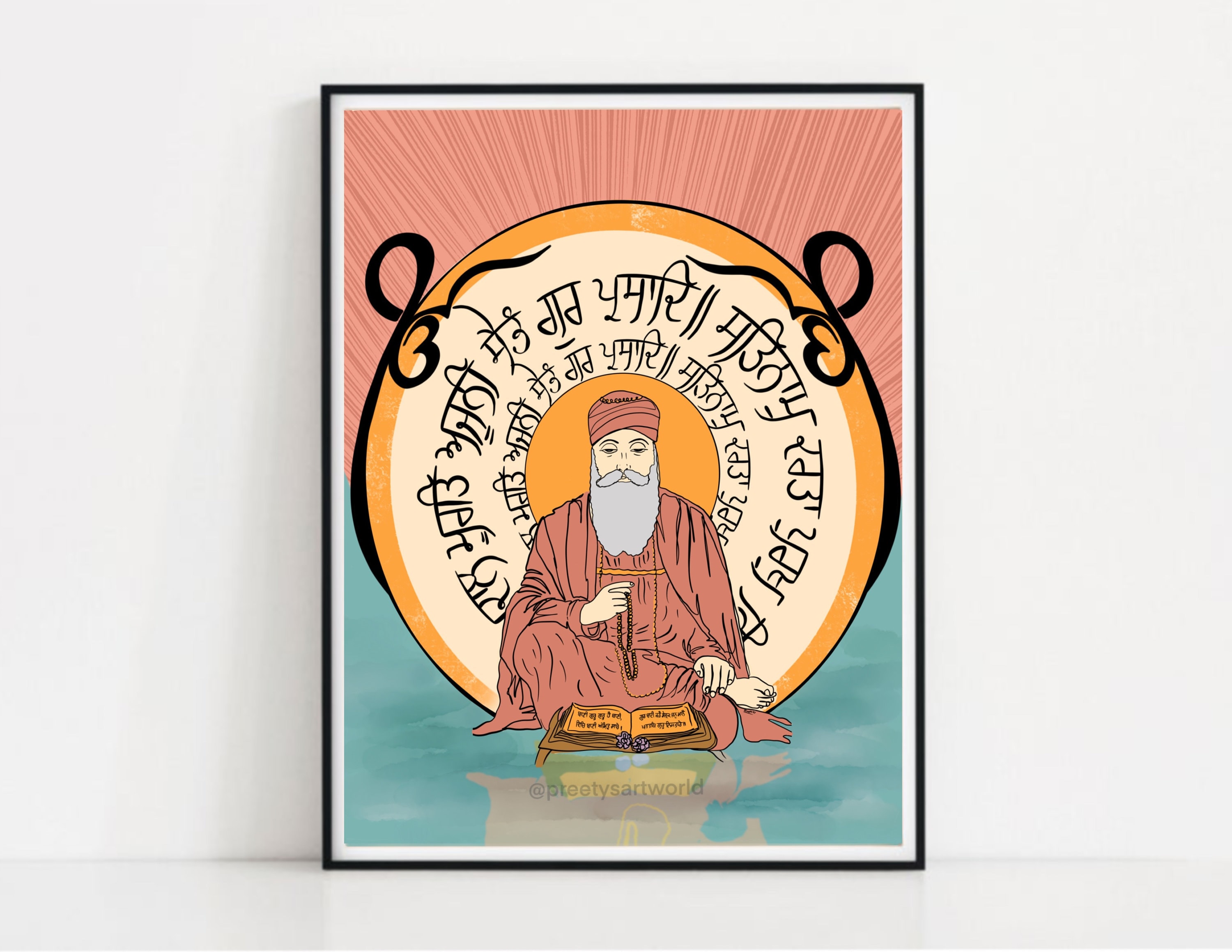 Guru Nanak Dev ji Sikh Art Illustration Print I Sikh God Wall | Etsy