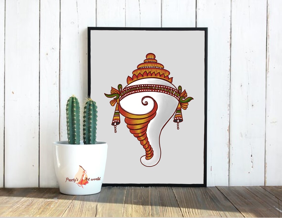 Shankh the Indian Conch Shell I Hindu Religion Puja Blowing Shankh ...