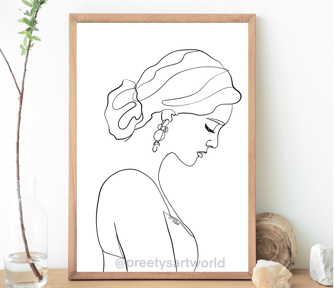 LINE ART, Woman Line Art Print, Wall Art Print, Modern Art Print ...