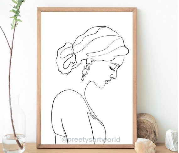 LINE ART Woman Line Art Print Wall Art Print Modern Art | Etsy