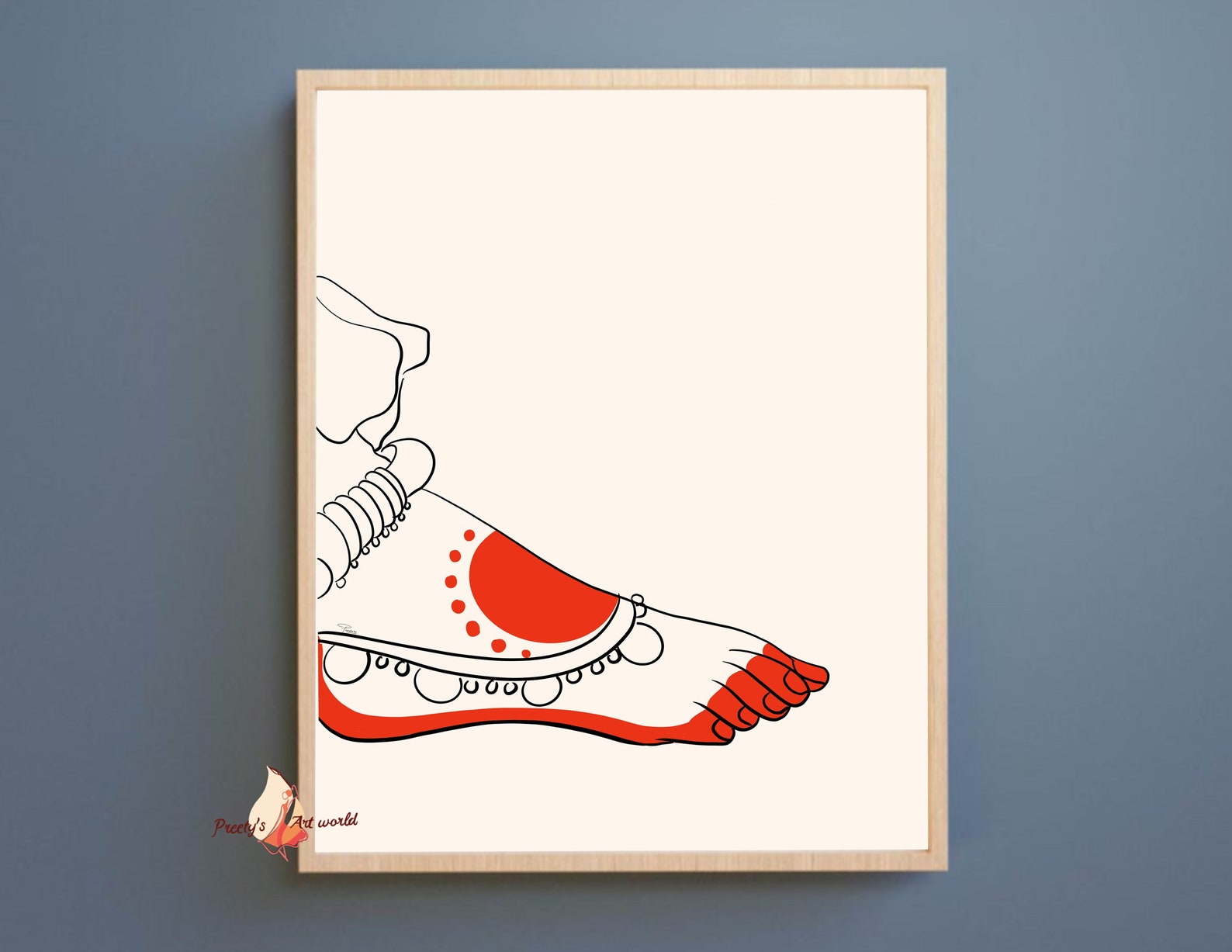 Dancers Feet One Line Drawing I Indian Silhouette Wall Art Decor I ...