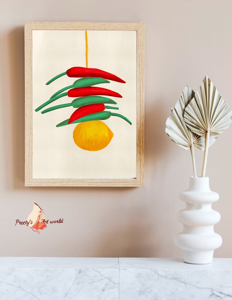 Nimbu Mirchi Indian Kitchen Poster Print I Buri Nazar Evil Eye ...