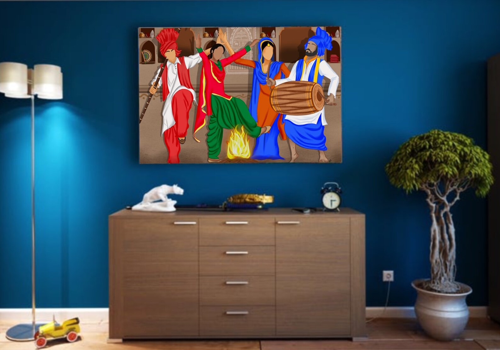 Punjabi Bhangra Gidda Dancer Art Illustration I Balle Balle I Sikh ...