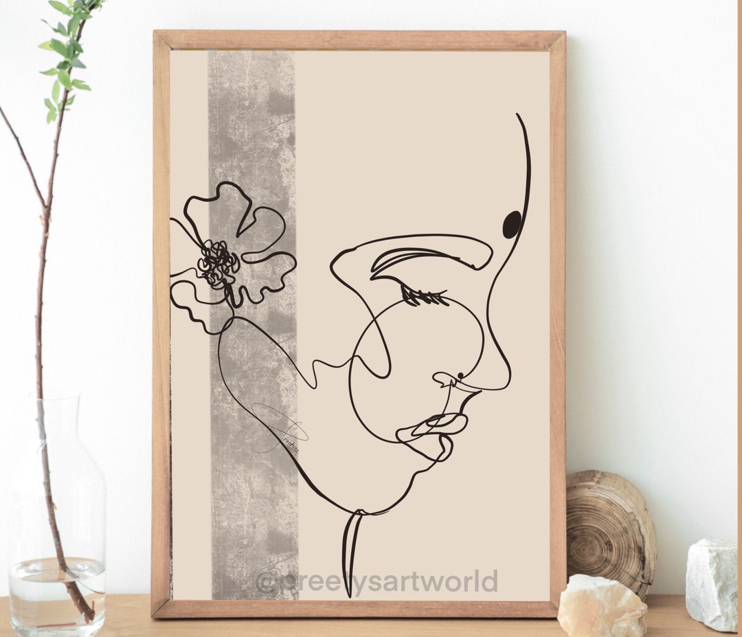 Female One-line Portrait I One Line Print I Woman Line Art I Line Wall ...