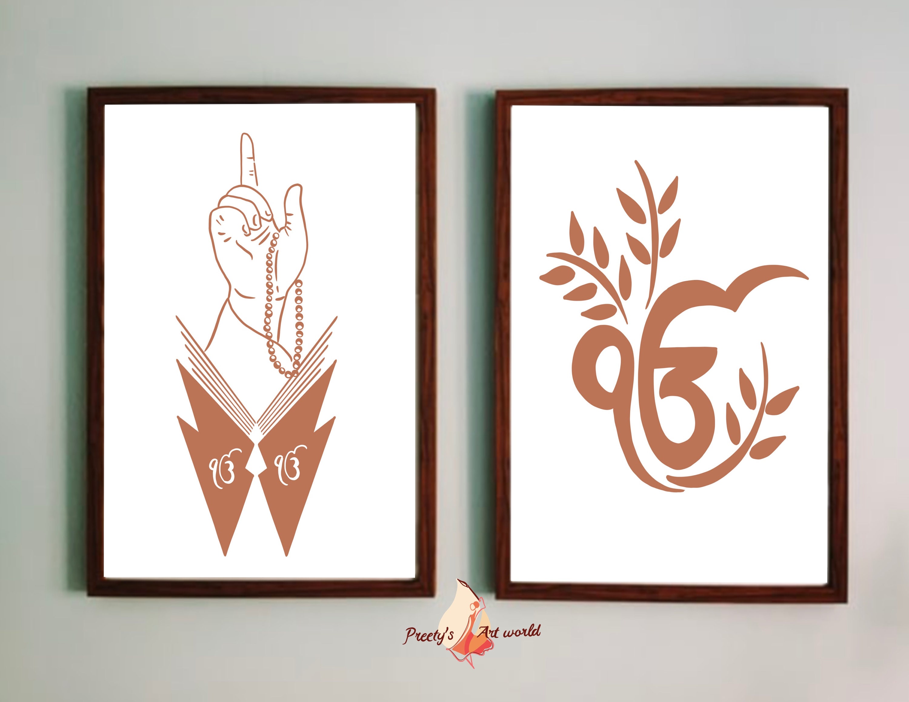 Set of 6 Punjabi Religious Home Décor I Minimalistic Sikhi Wall Art I ...