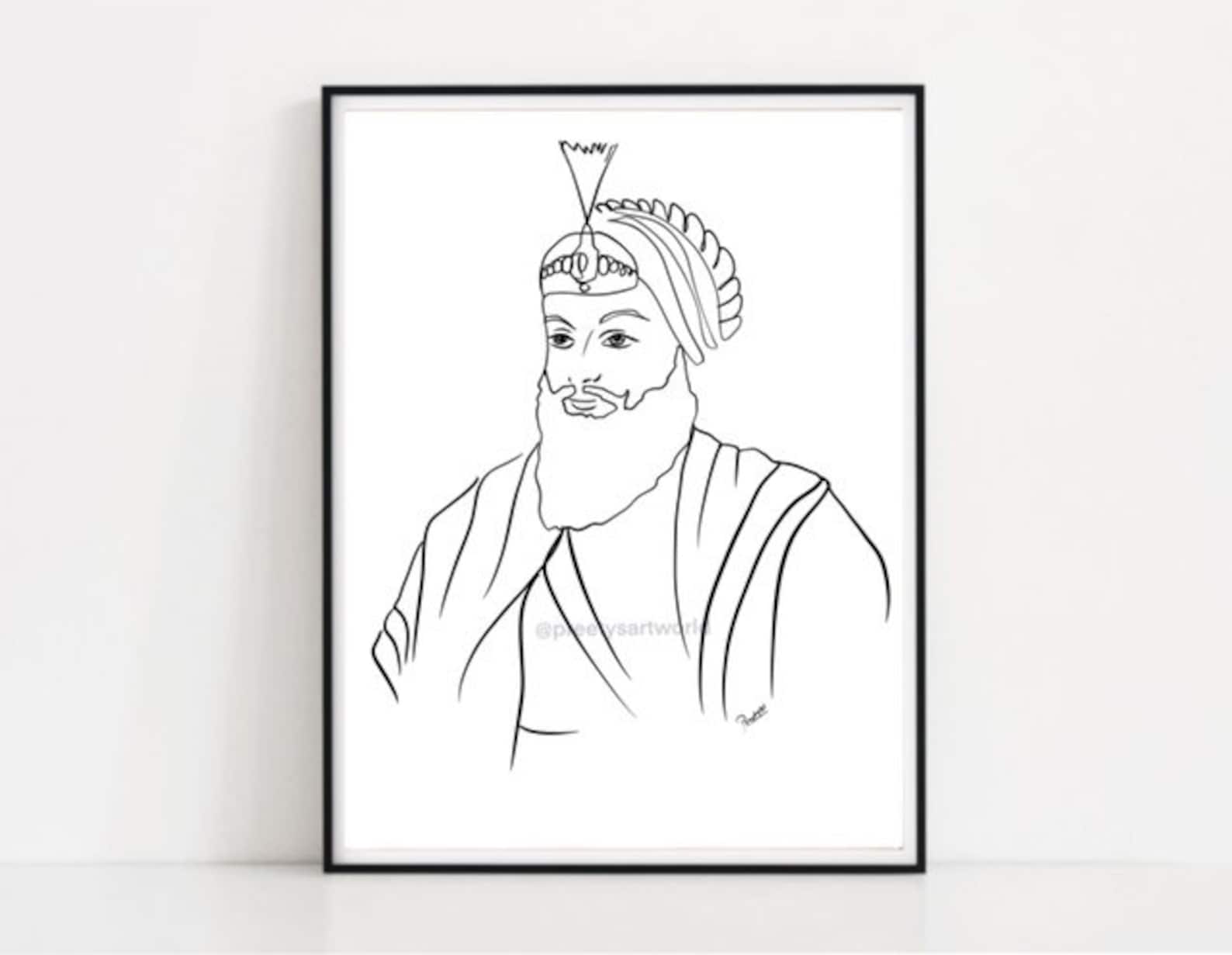 Guru Har Rai Ji I Sikhart Print I Sikh Guru Wall Art Poster I - Etsy