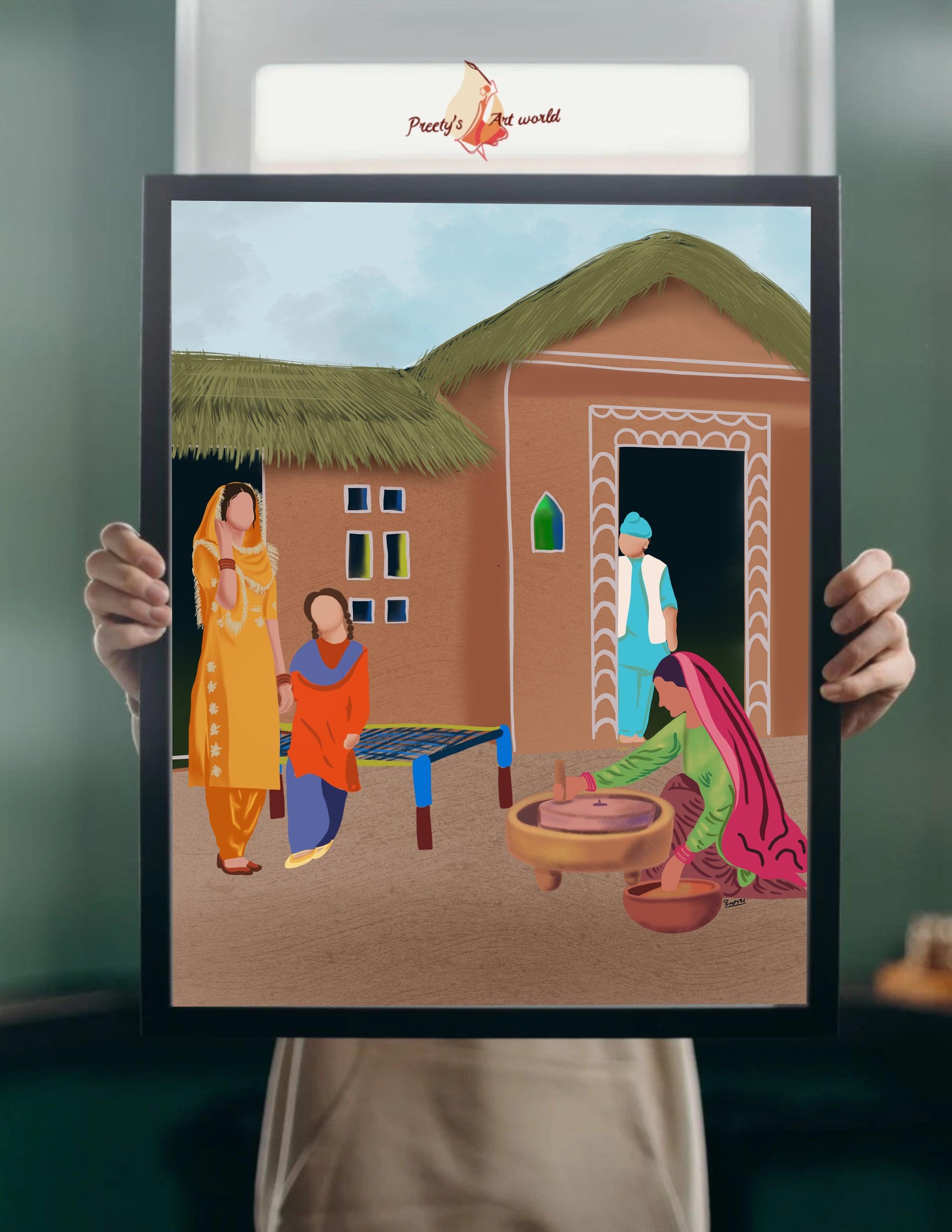Punjabi Village Culture Painting Poster Print I Punjabi Decor Ideas I ...