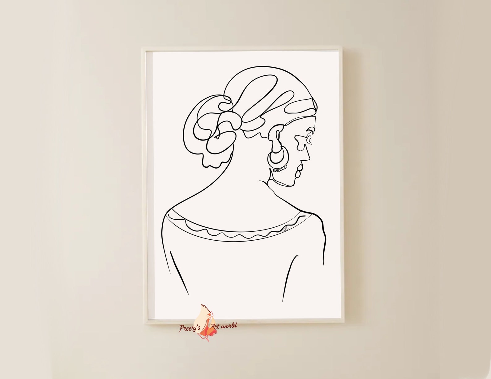 Printable Minimalist Lineart Woman Line Drawing Modern | Etsy