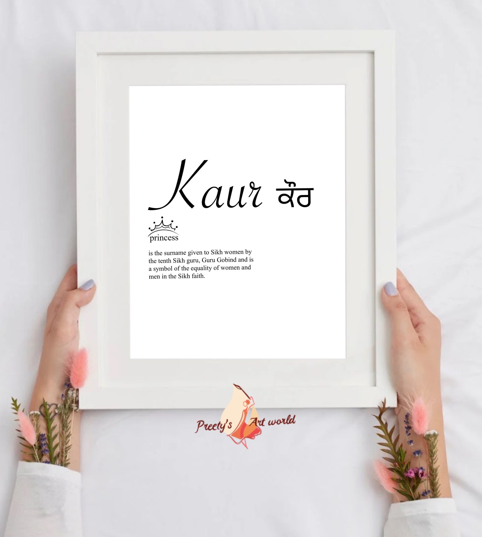 Kaur Definition Printable Punjabi Artwork Home Décor I Sikhi - Etsy