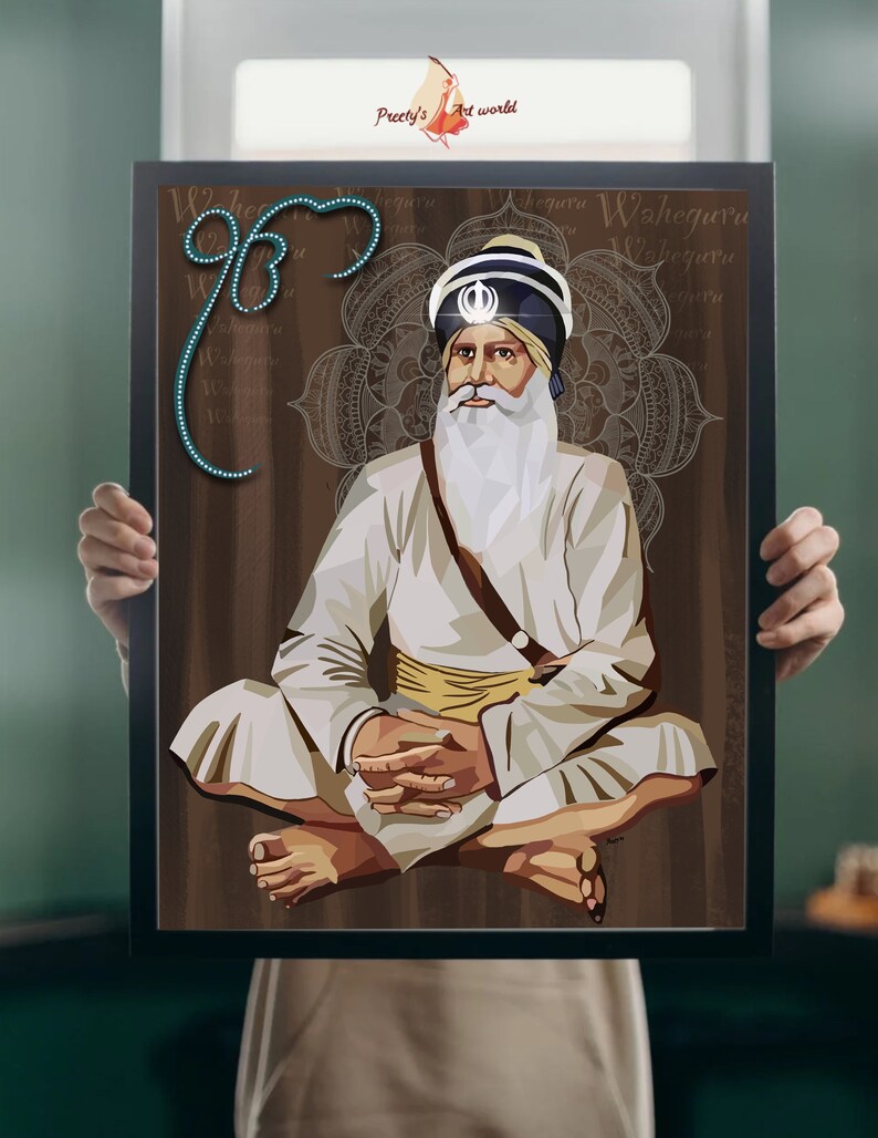 Baba Deep Singh Ji Sikh Art Illustration Print I Sikh God Wall - Etsy