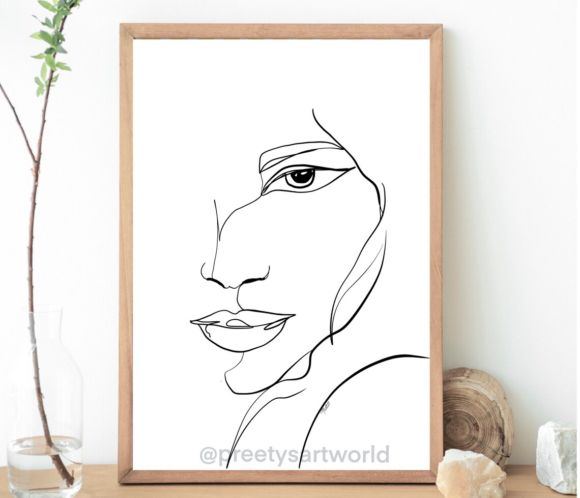 Female One-Line Portrait I One Line Print I Woman Line Art I | Etsy