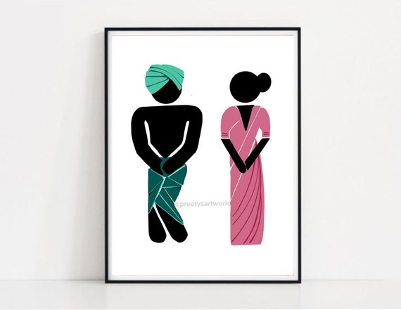 Indian Unisex Restroom Poster Sign I Bathroom Wall Decor I I | Etsy