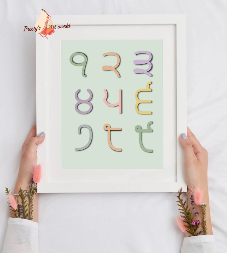 Punjabi Numbers Gurmukhi Numerals Printable Poster I Punjabi Nursery ...