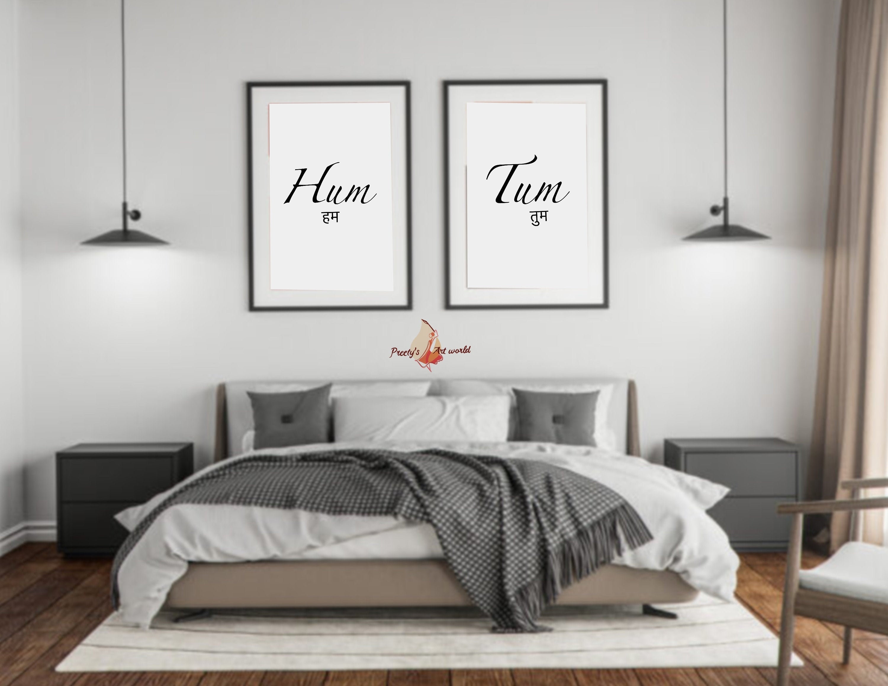 Hum Tum Printable Poster Set of 2 I Hindi Lovers Quote Indian | Etsy