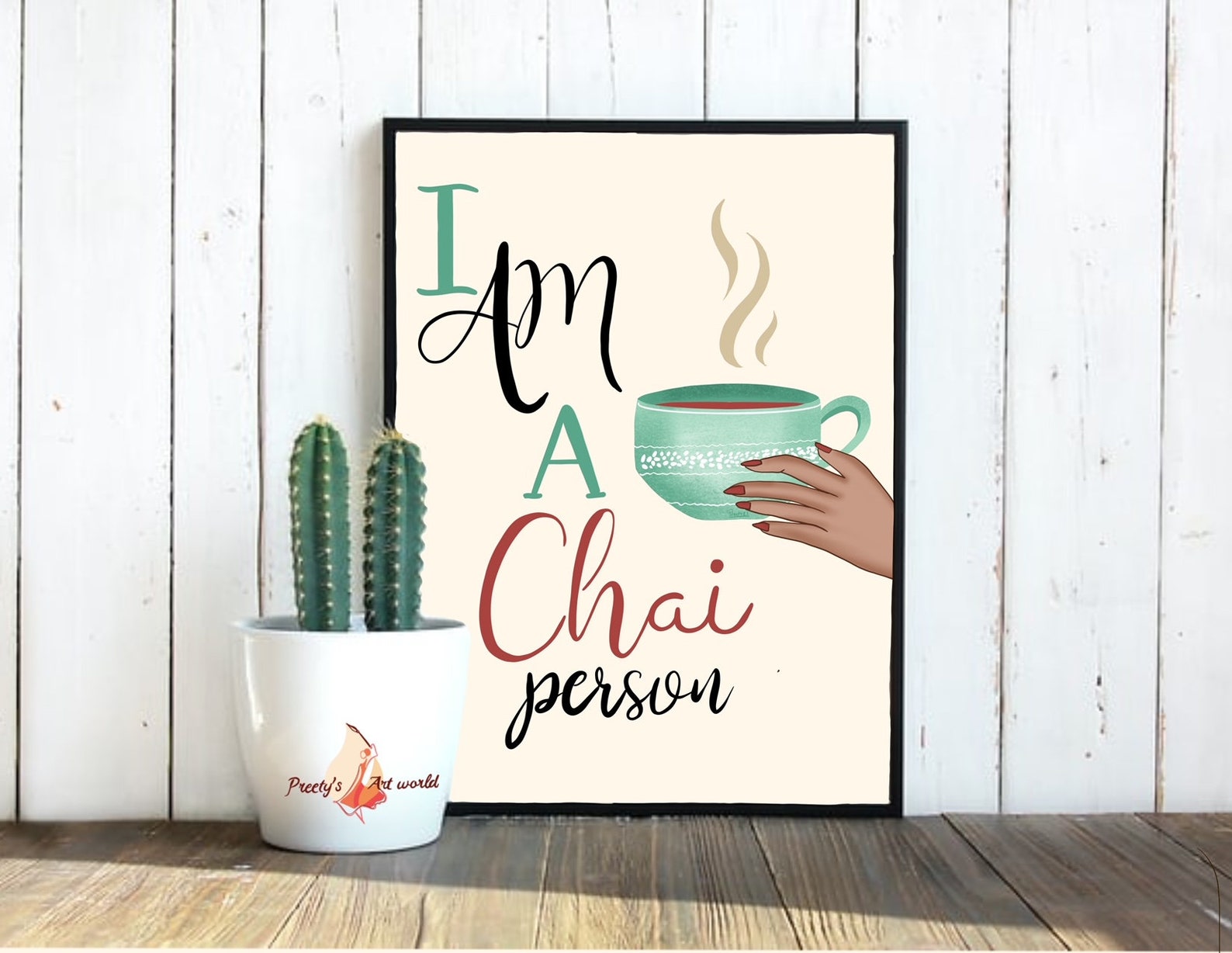 I Am A Chai Person Kitchen Indian Wall Art Poster I Chai Art Print I ...