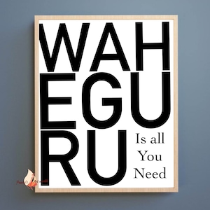 Waheguru is All You Need Quote Poster Print | Minimal Text I Positive ...