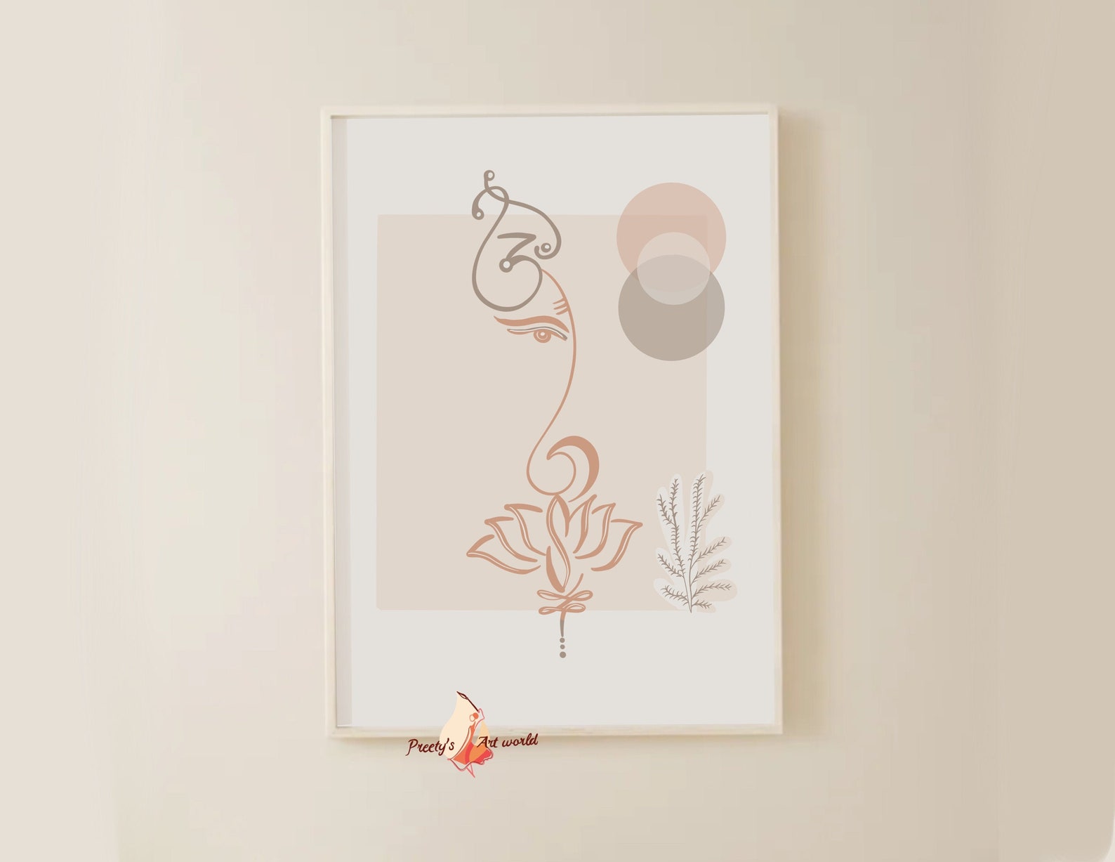 Abstract Modern Ganesha Minimalist Line Drawing Indian Hindu - Etsy