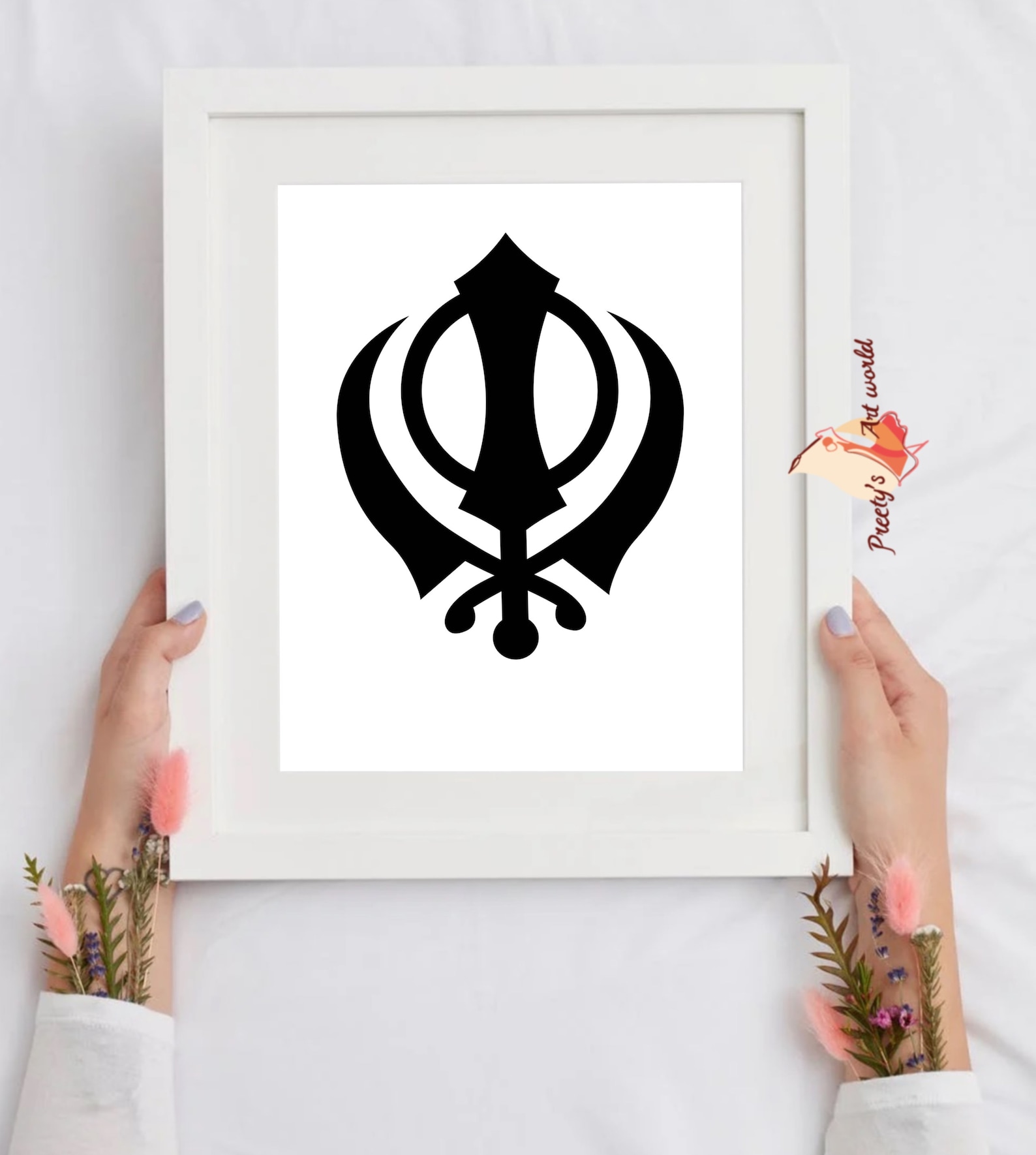 Set of 5 Sikh Religion Home Wall Decor I Digital Modern Black White ...