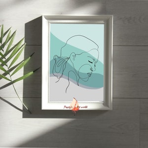 Female One-line Portrait I One Line Print I Woman Line Art I Line Wall ...