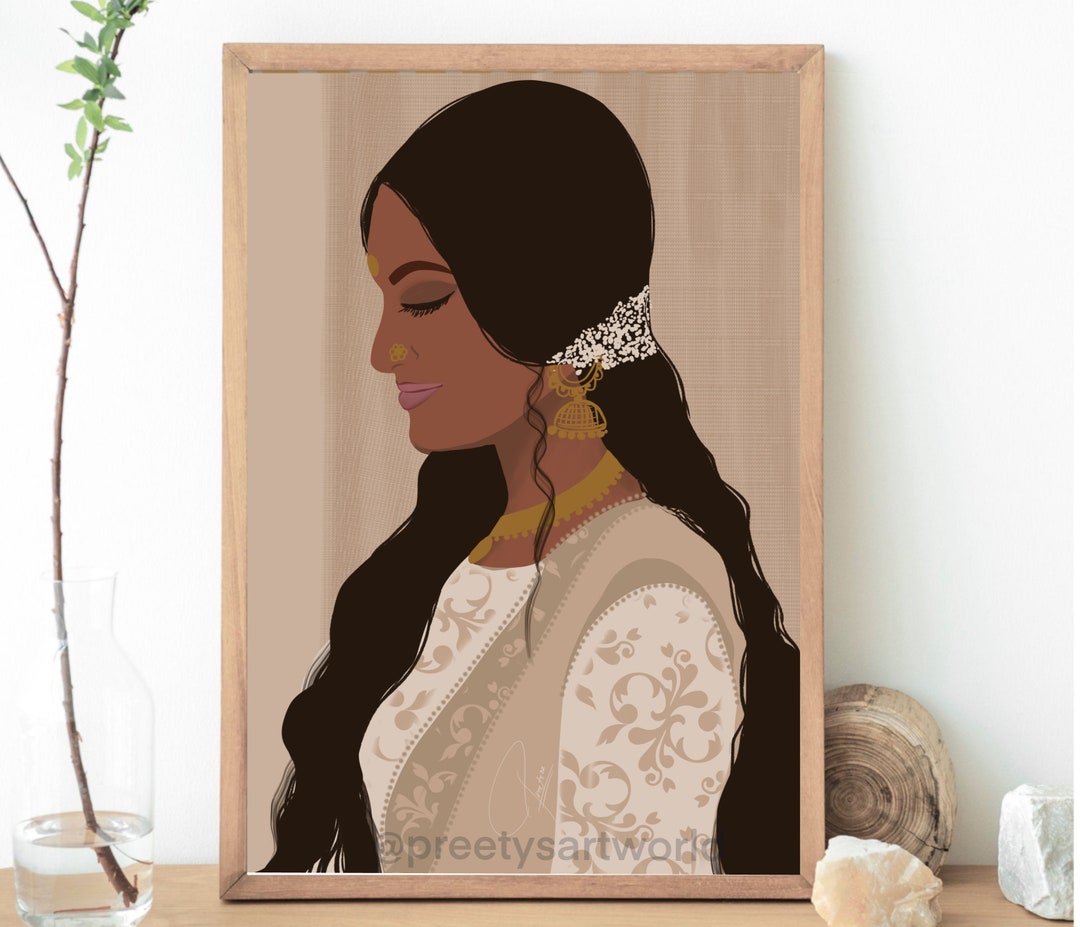 Indian South Asian Women Boho Art Poster Print I Indian Wall Decor I ...