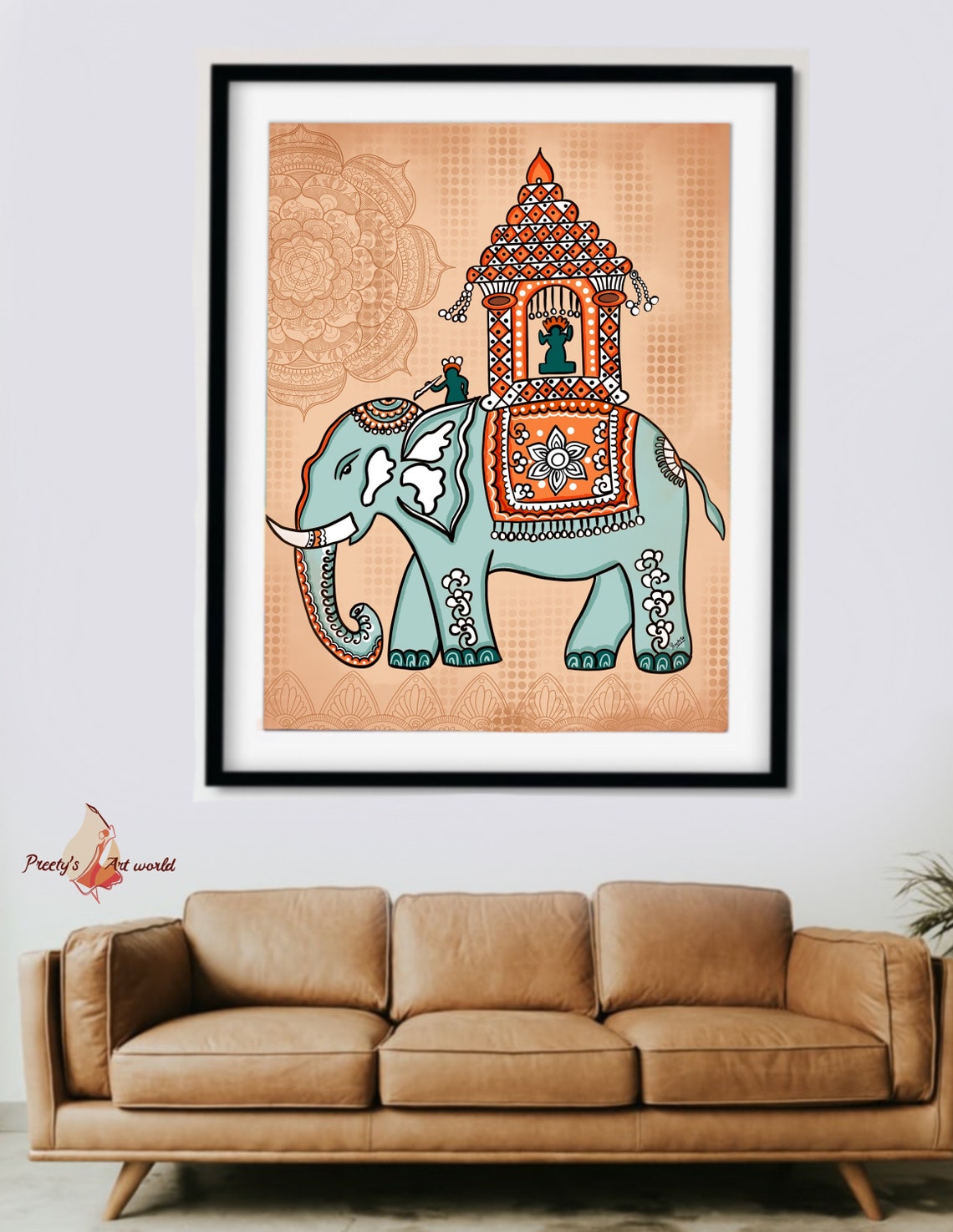 Ethnic Traditional Indian Elephant Folk Art I Indian | Etsy