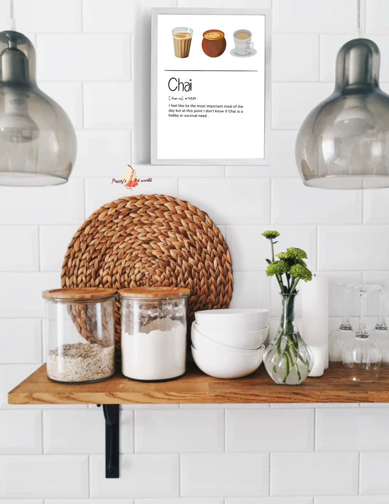 Set 3 Cups of Chai Art Print Chai Definition Chai Painting - Etsy