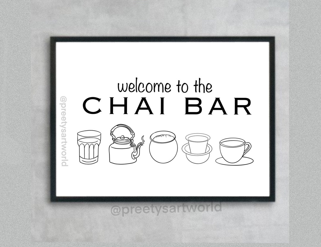 Welcome to Chai Bar Type Art Print , Chai Poster Print, Chai Wall Decor ...