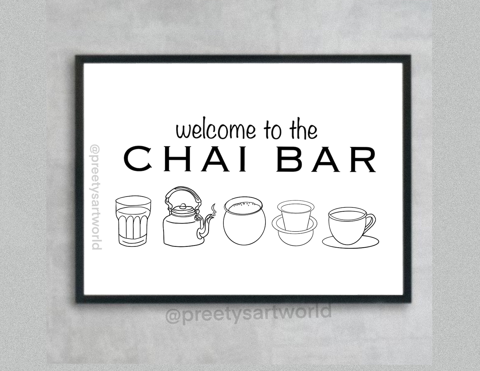 Welcome To Chai Bar Type Art Print Chai Poster Print Chai | Etsy