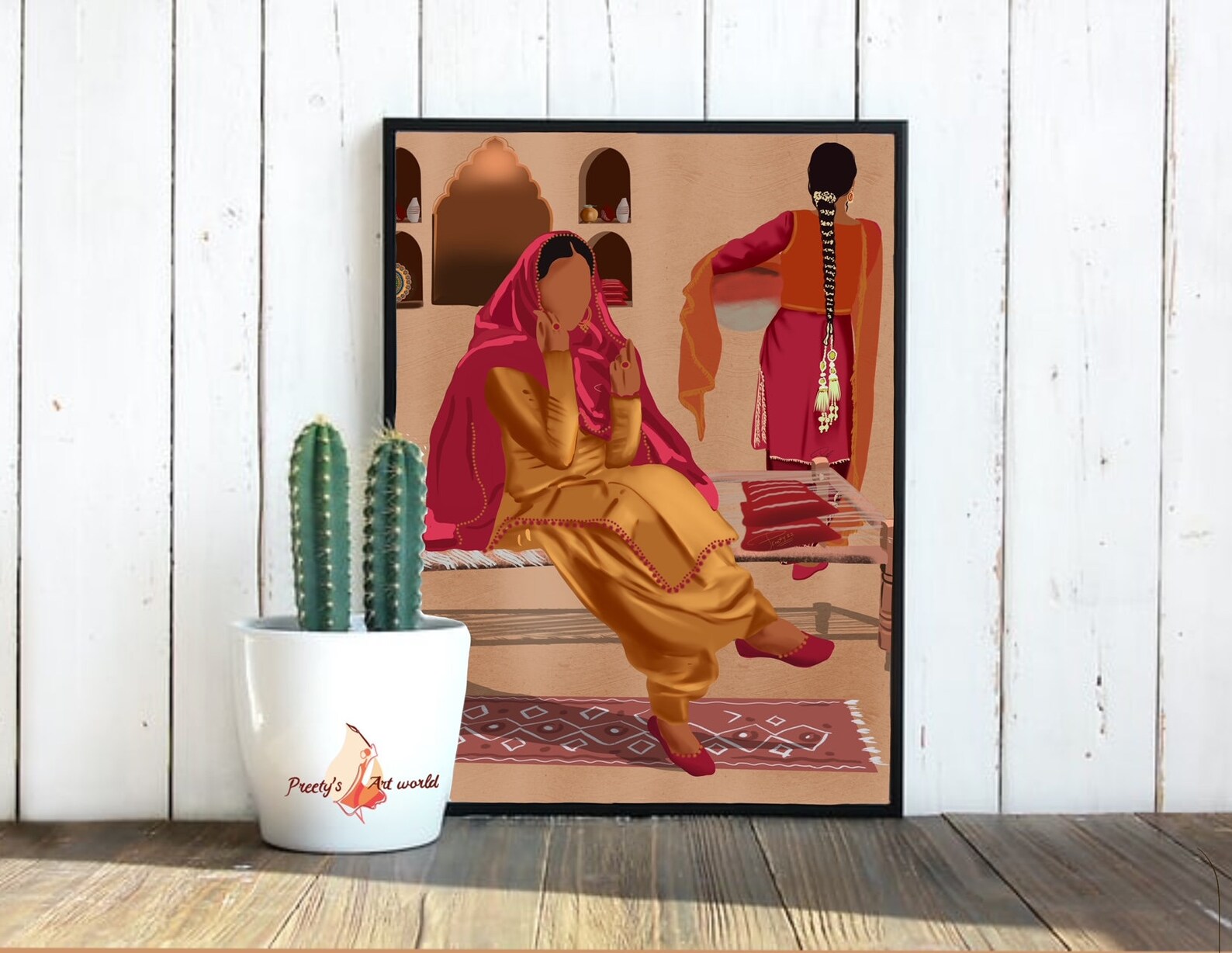 Rural Punjab Village Art Print Indian Ethnic Home Décor I - Etsy
