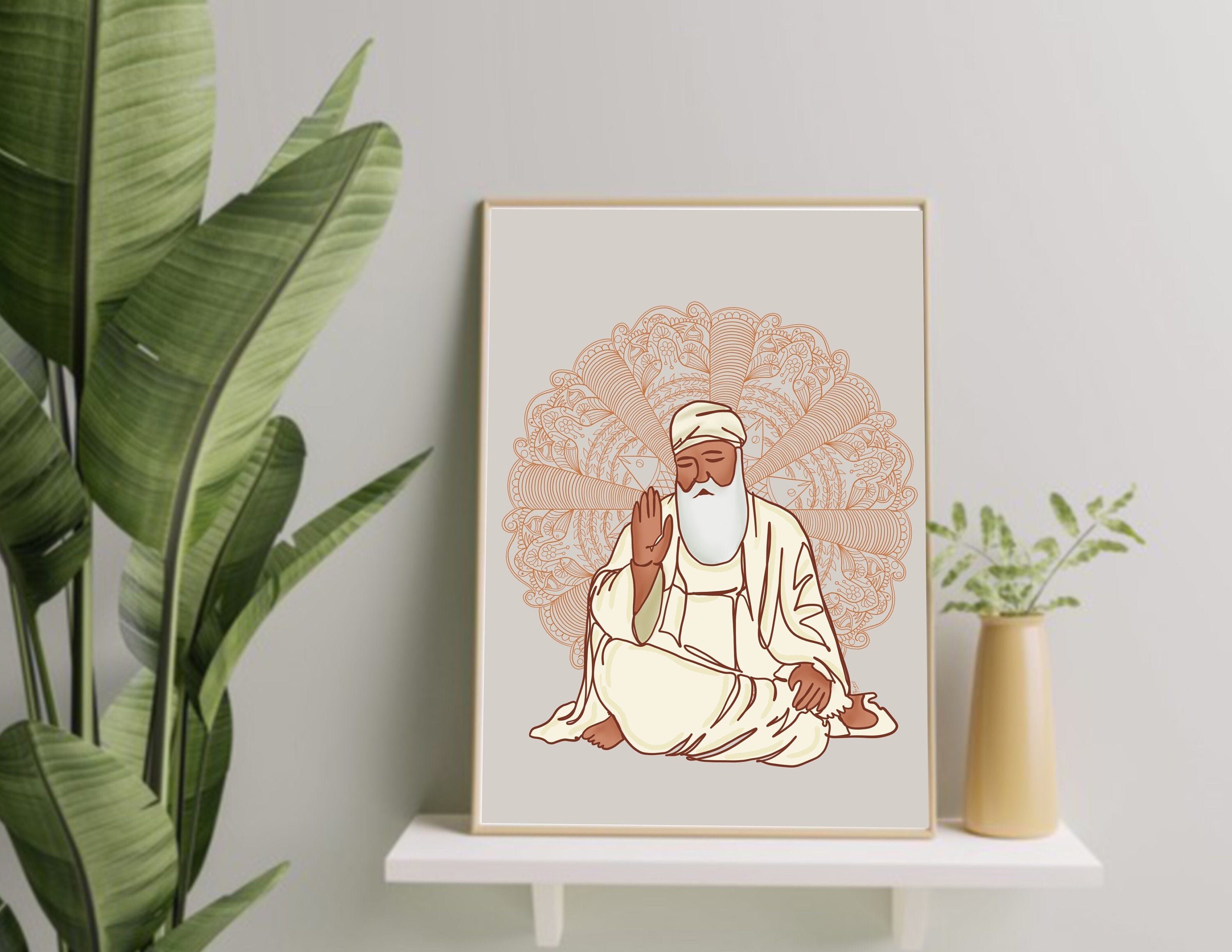 Baba Nanak Mandala Sikh Art Guru Nanak Dev Ji Sikh Home | Etsy