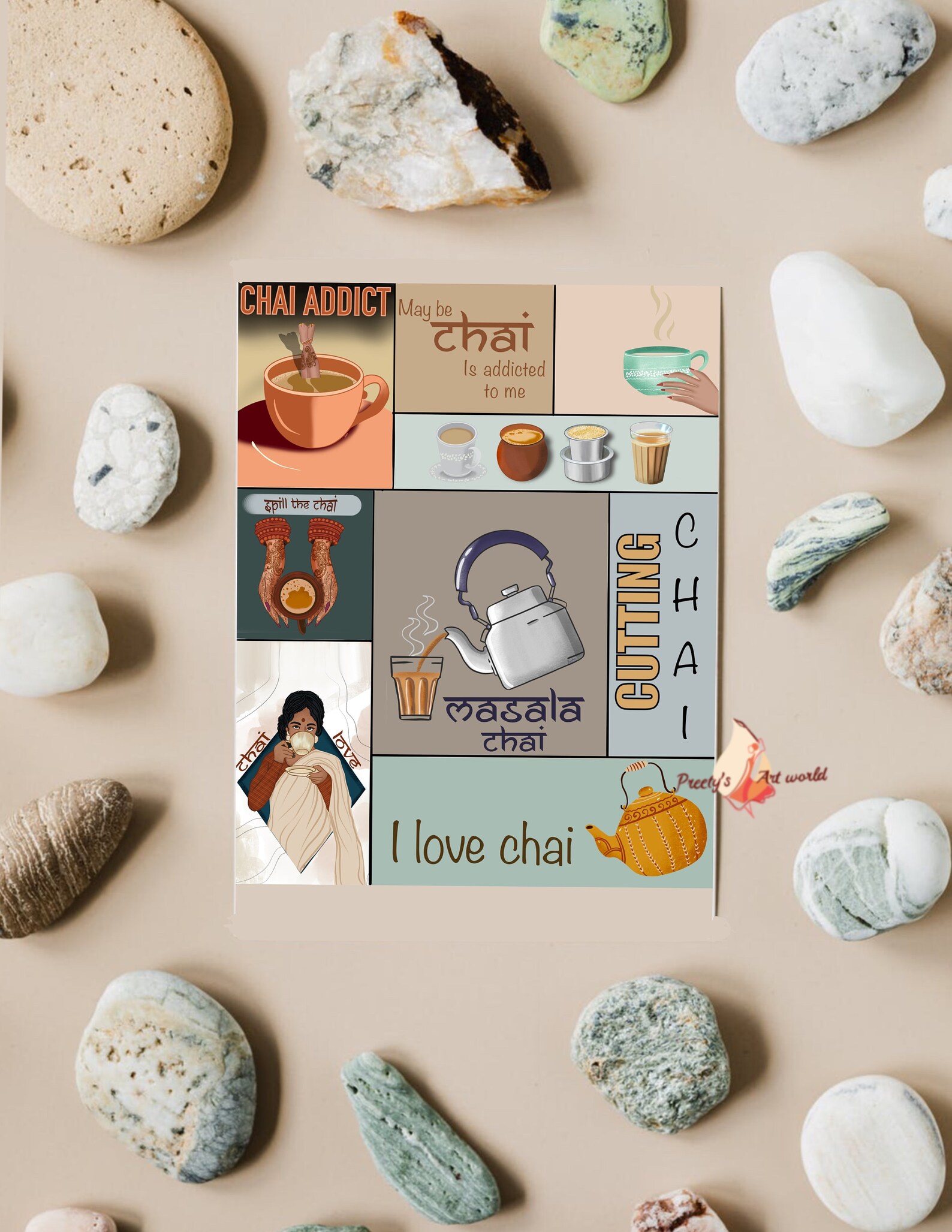 Indian Chai Kitchen Poster I Chai Kitchen Decor I Dining Room Decor I ...