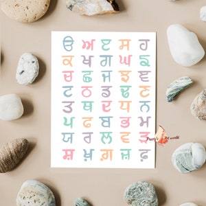 Punjabi Gurmukhi Alphabet Printable Poster I Punjabi Kids Nursery Boho ...