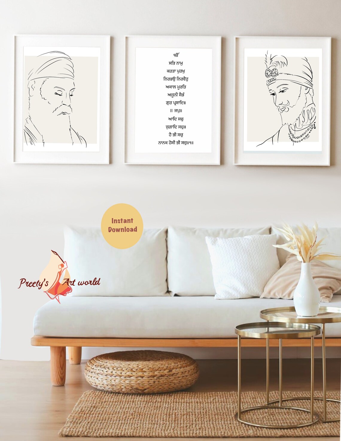 Set of 3 Mool Mantar Guru Nanak Ji Guru Gobind Singh Ji - Etsy