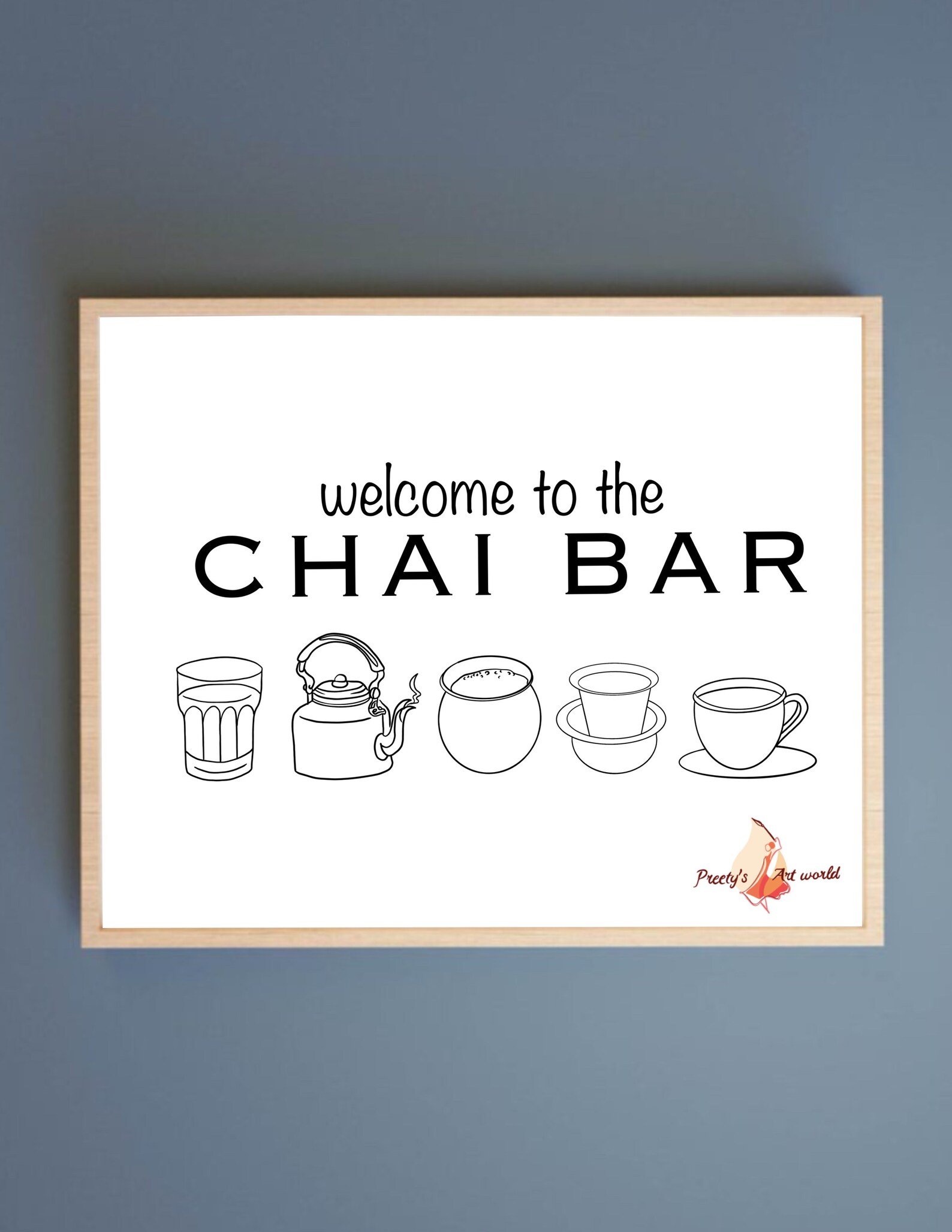 Welcome To Chai Bar Type Art Print Chai Poster Print Chai | Etsy